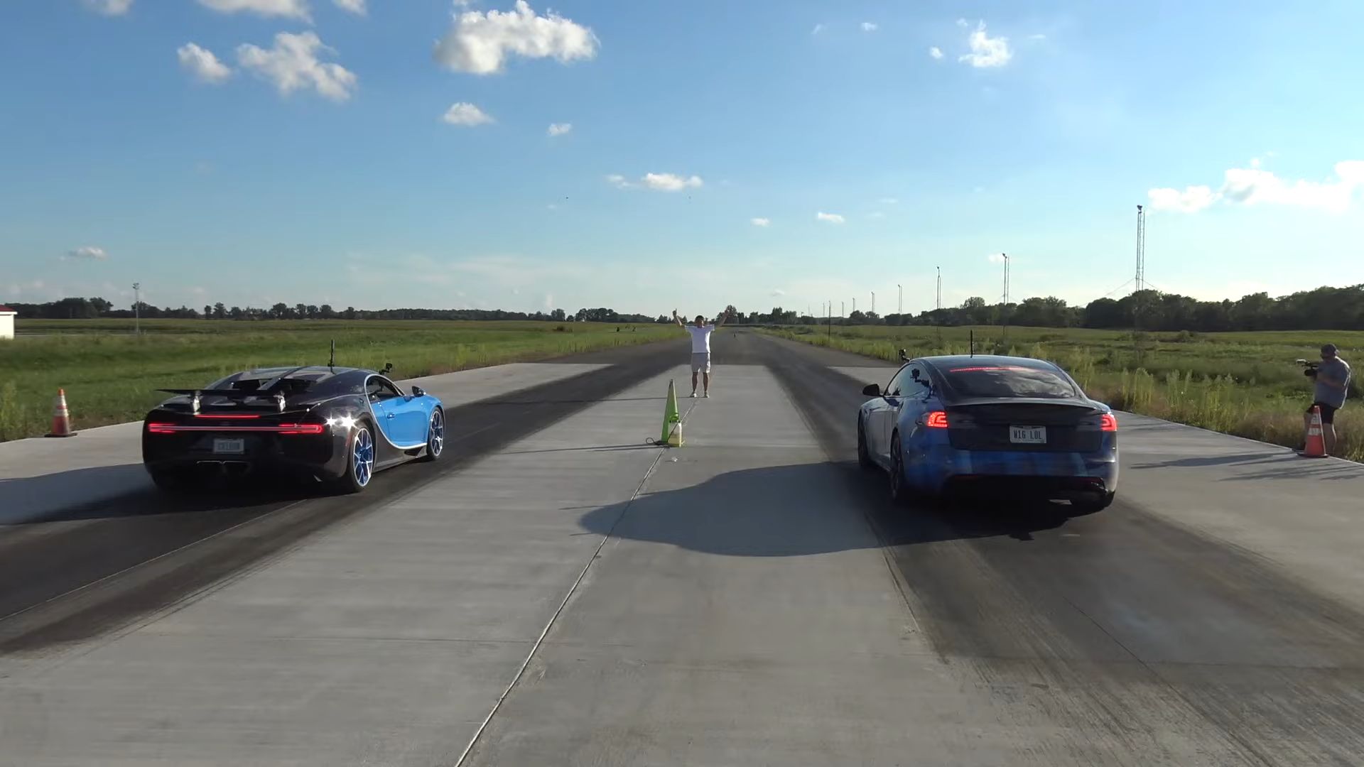 This Model S Plaid Thinks it Can Outrun a $3.6 Million Bugatti Chiron