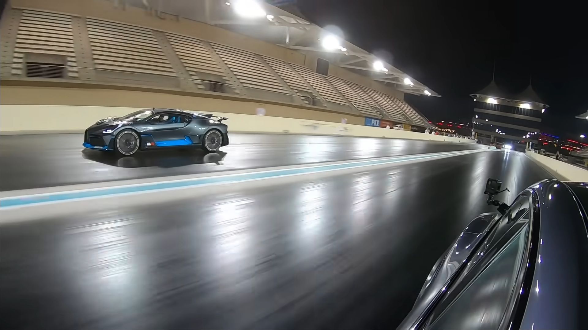Bugatti Divo And A Tesla Model S Trade Blows On The Drag Strip