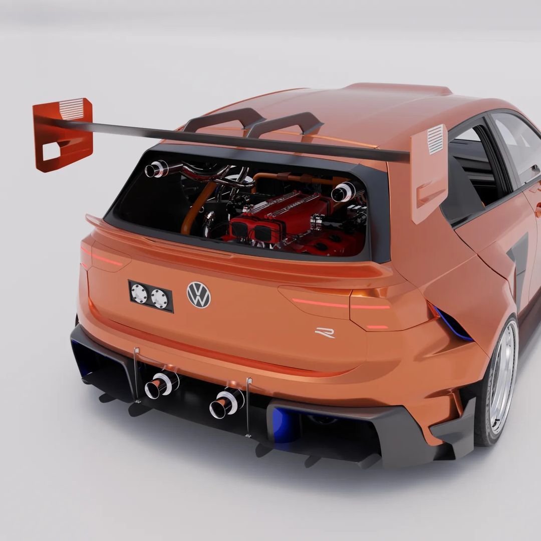 The Ultimate Tuner's Dream: A Ferrari V-12 Swapped VW Golf R