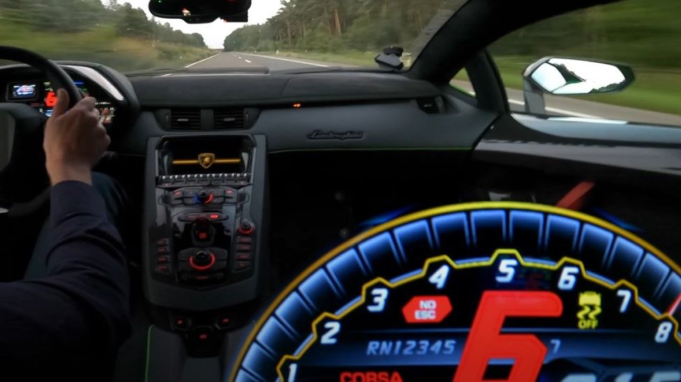 Watch As A Lamborghini Aventador SVJ Screams To 215 MPH On The Autobahn