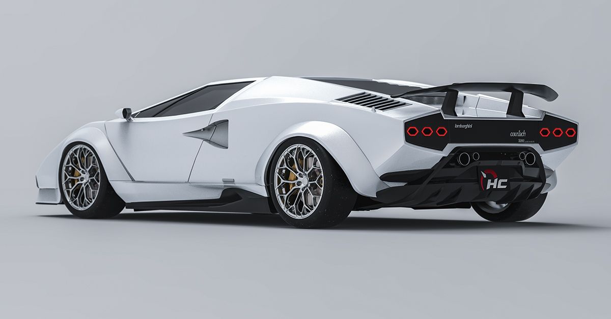 Lamborghini Countach Rendering Illustrates An Even More Striking Raging ...