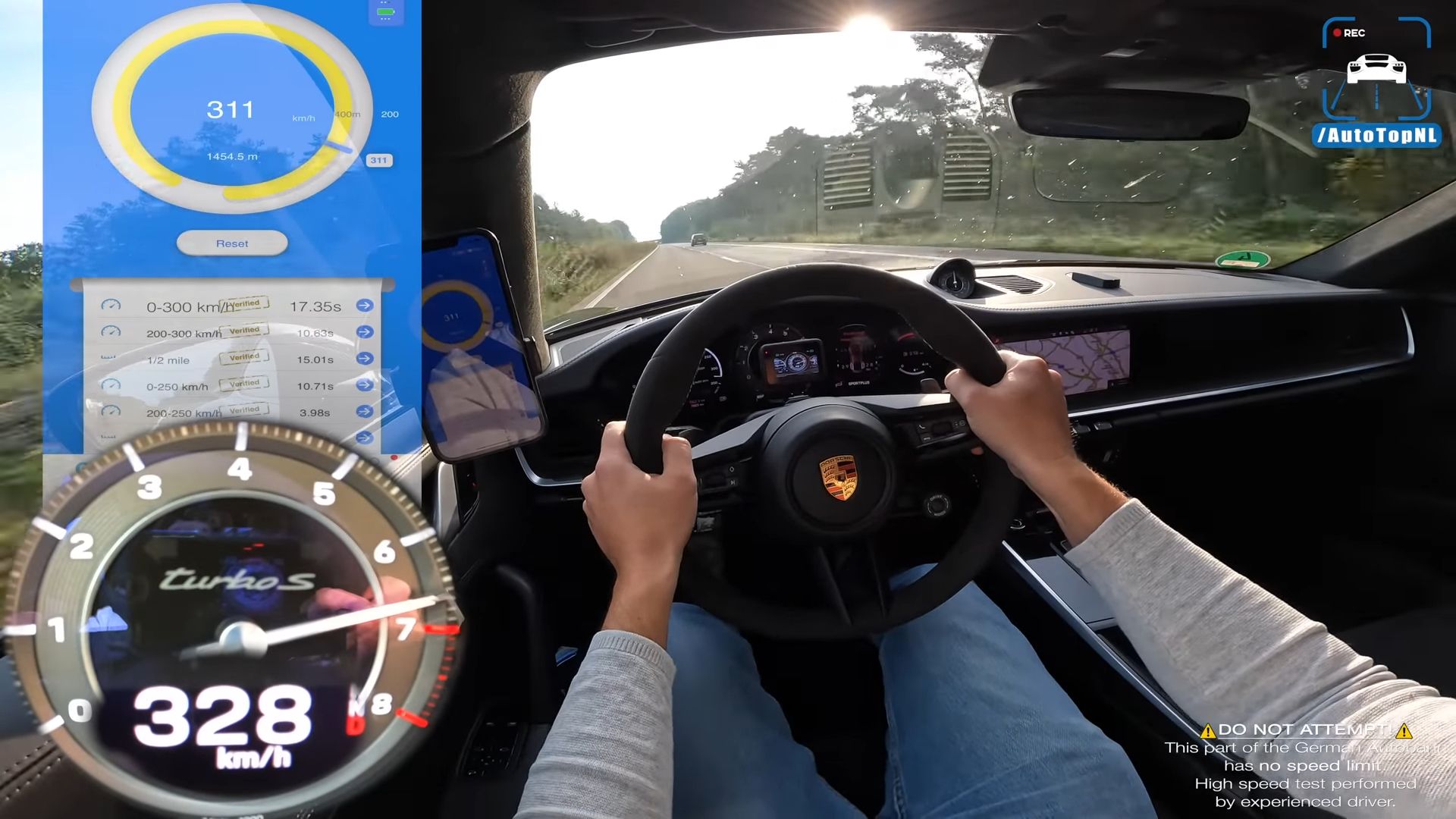 Watch This 900-HP 992 Turbo S Explode To 200 MPH On The Autobahn