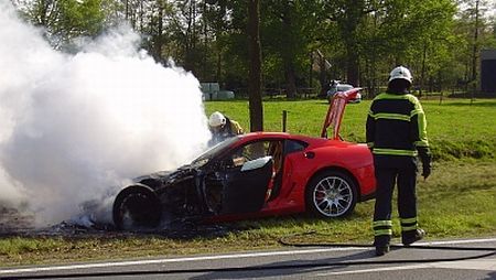 Ferrari 599 on fire