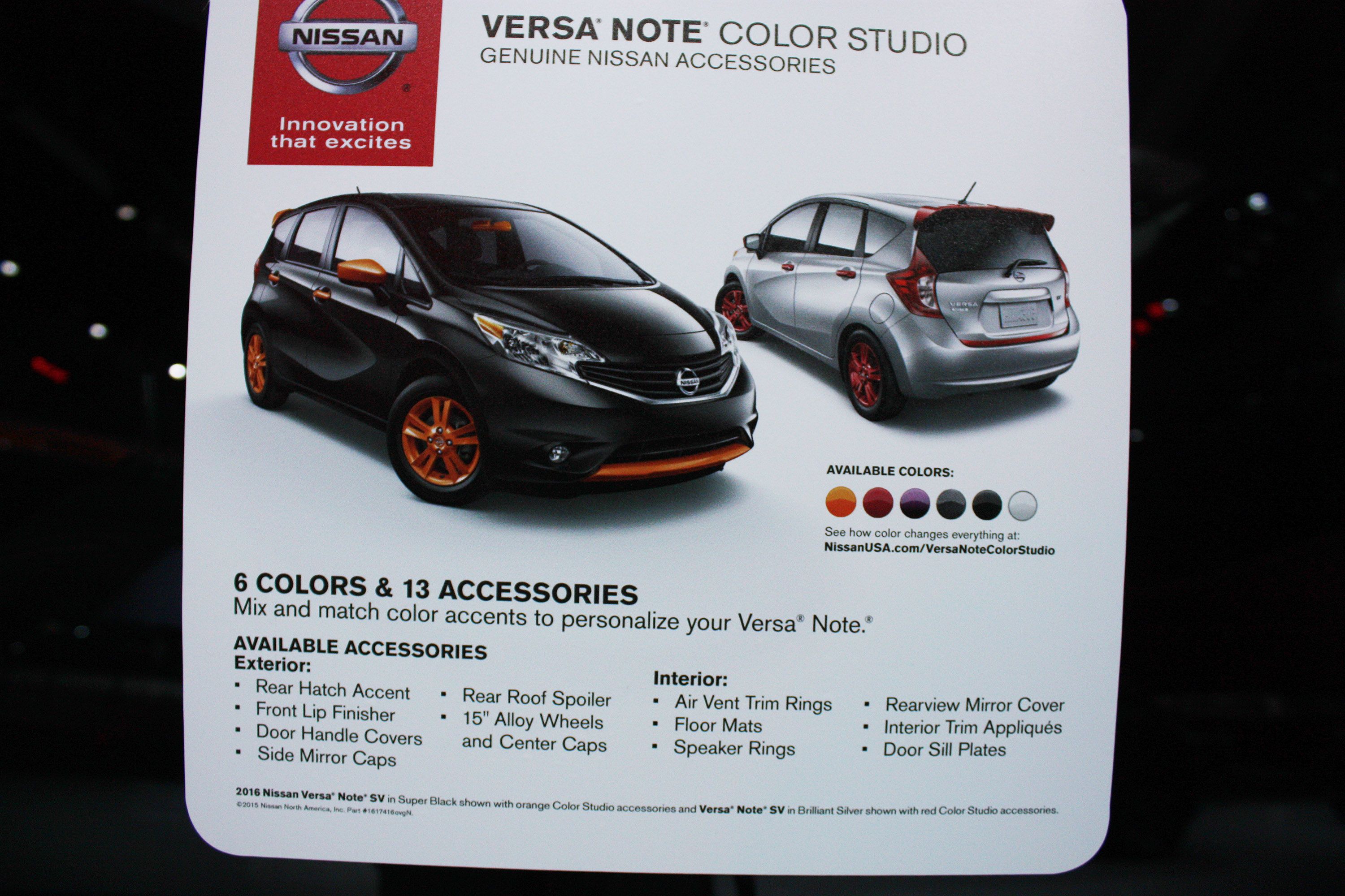 2016 Nissan Versa Note Color Studio