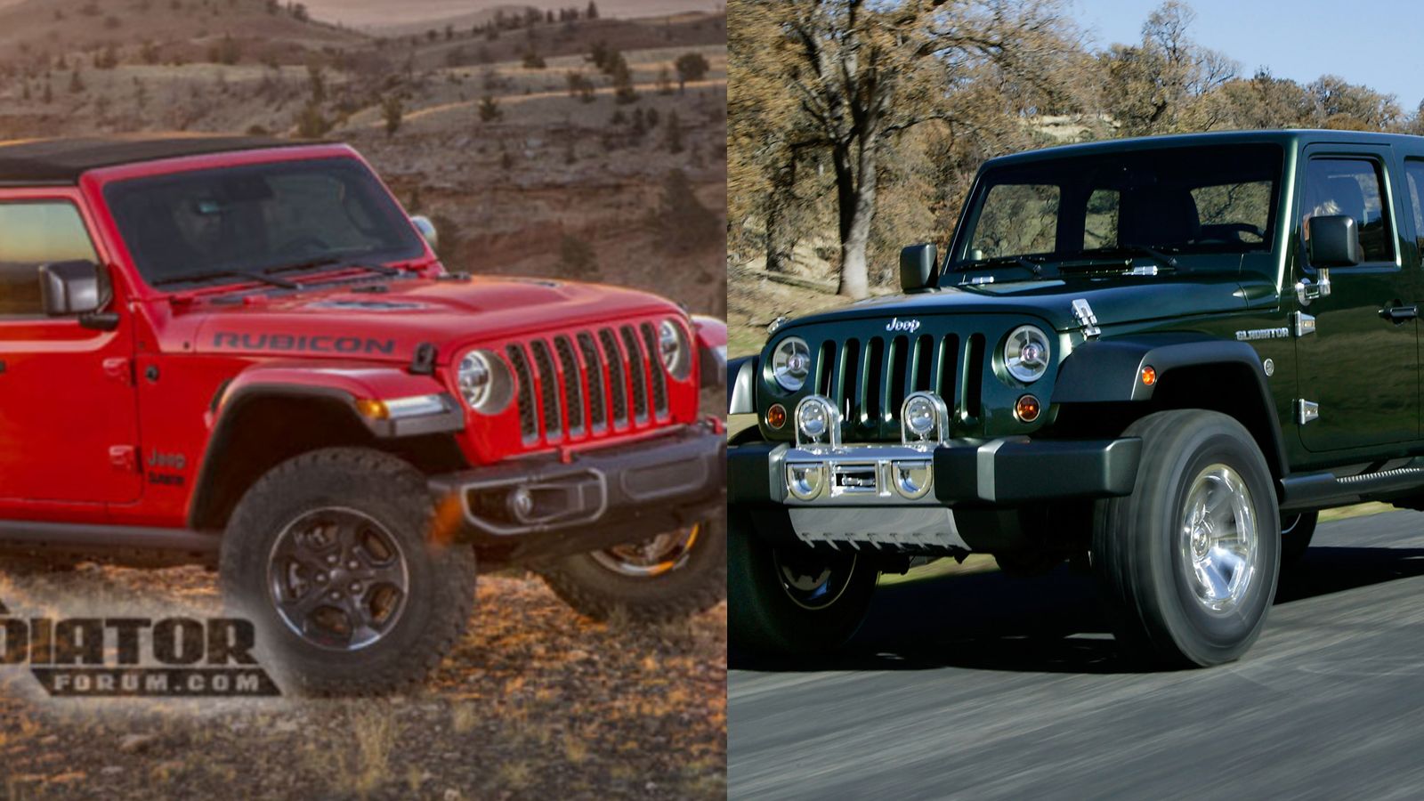 Visual Comparison Between the 2020 Jeep Gladiator and the 2005 Jeep ...