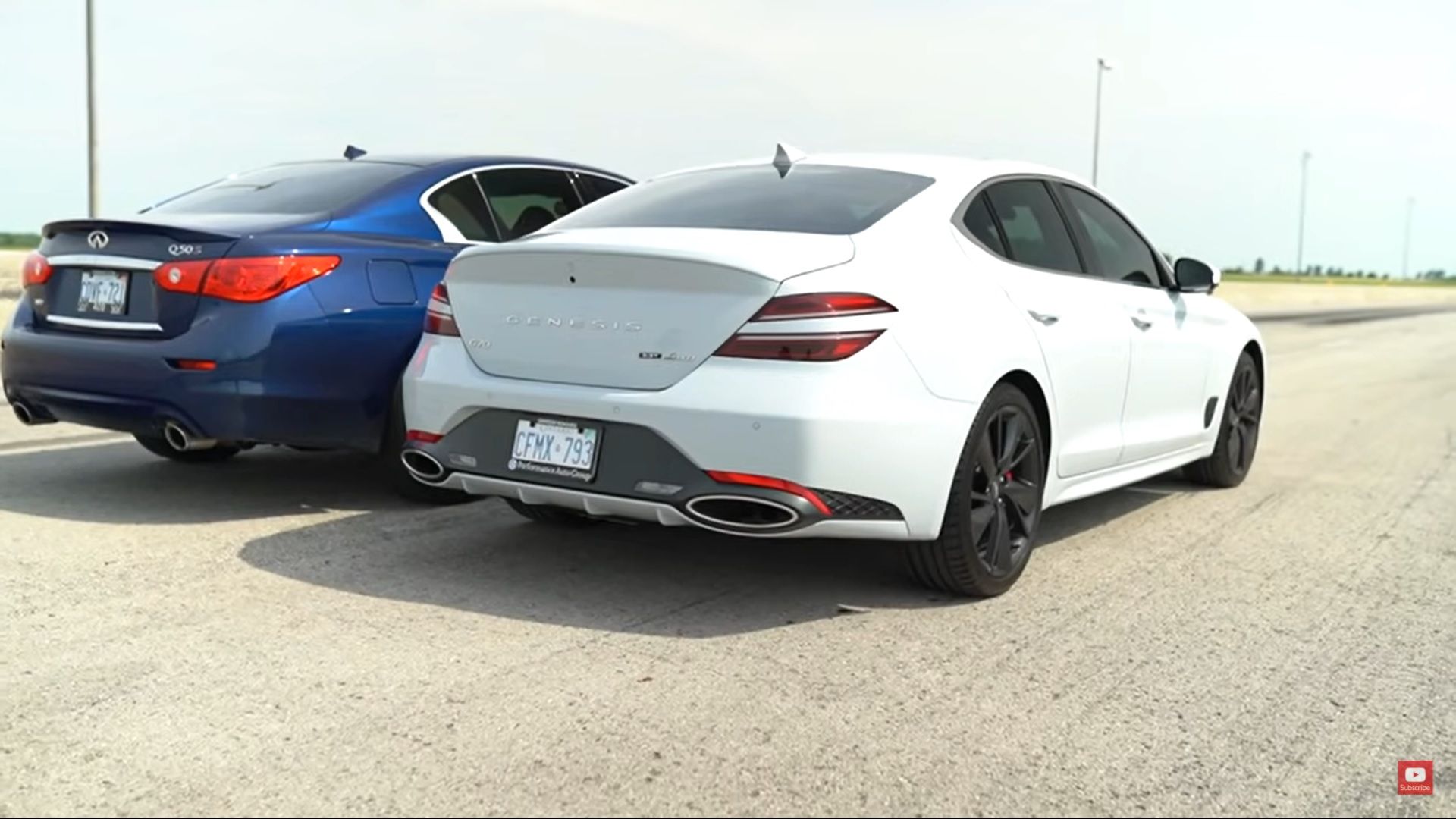 Genesis G70 3.3T vs Infiniti Q50 RedSport - The Drag Race You Never Knew You Wanted to See