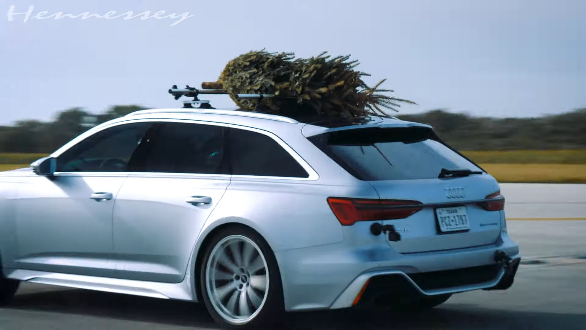 This Audi RS6 Sleigh Takes A Christmas Tree For A Ride!