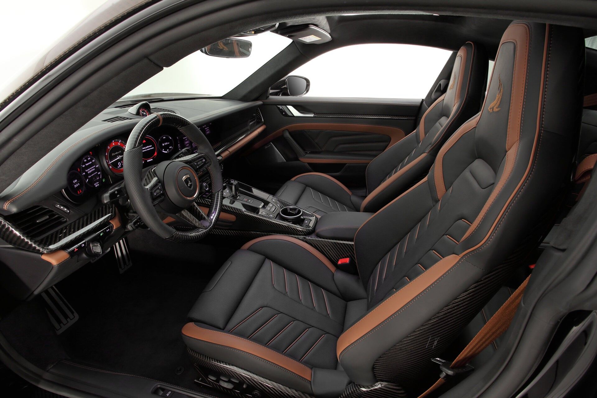 This Porsche 911 (992) Turbo S Is Dressed Purely In Brown Carbon Fiber
