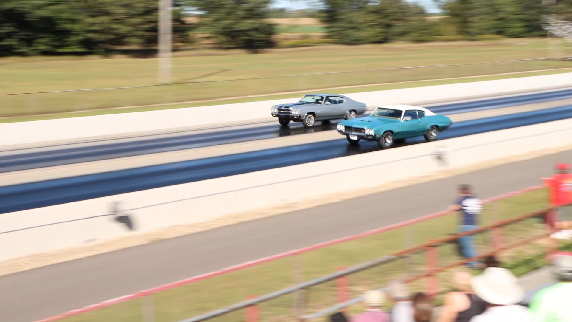 An Old-School Drag Race Between a 1970 Chevrolet Chevelle SS 454 And a ...