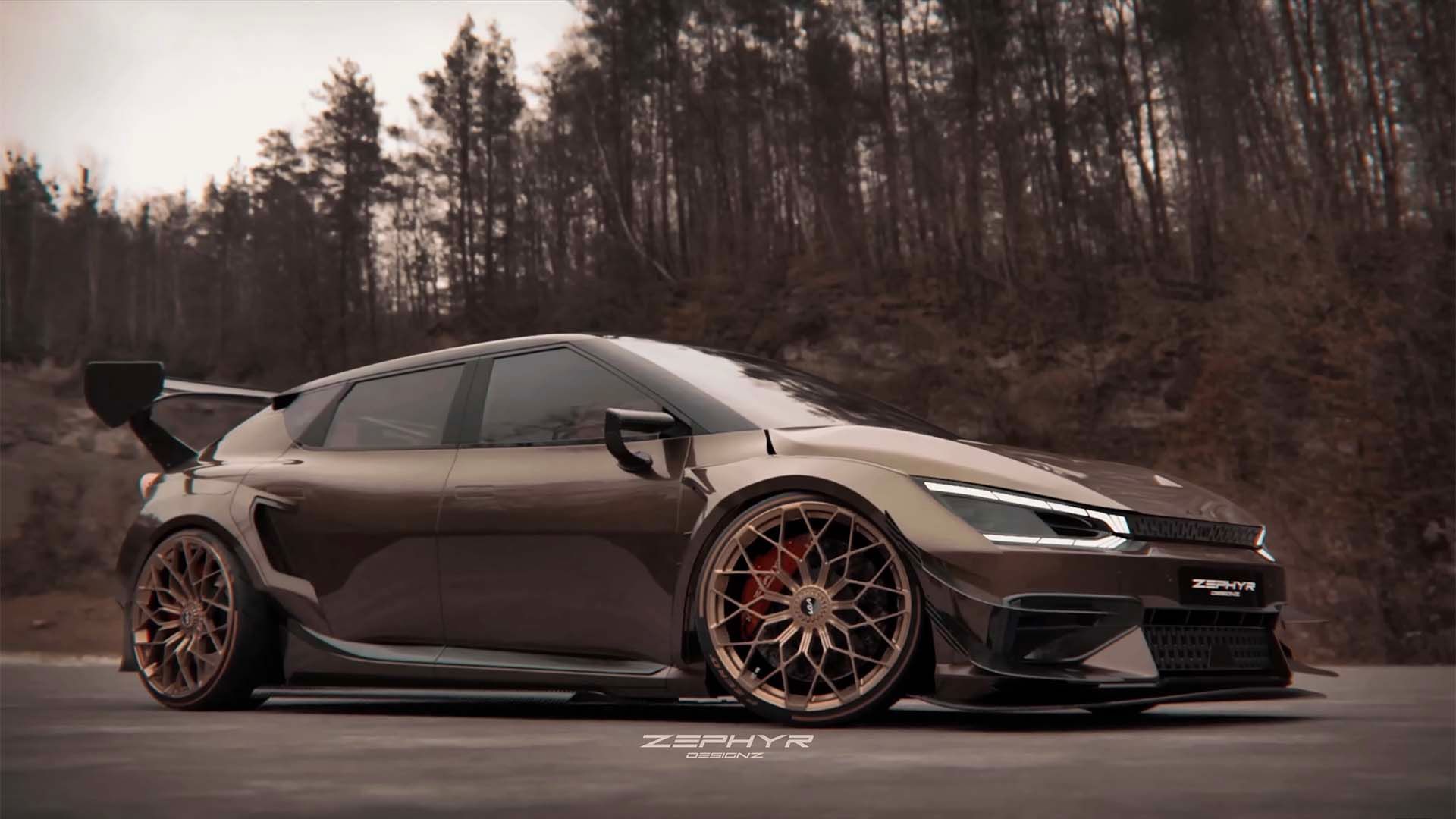 Rendering: The Kia EV6 GT Looks Mean With a Wide Body And Massive Wing