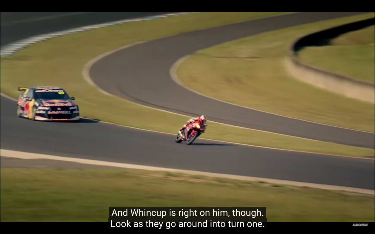 Video: MotoGP Bike vs. Formula One Car vs. V8 Supercar